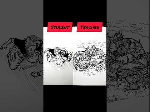 Speed drawing Stickman Teacher vs Student #shorts #anime #drawing #dragonballsuper