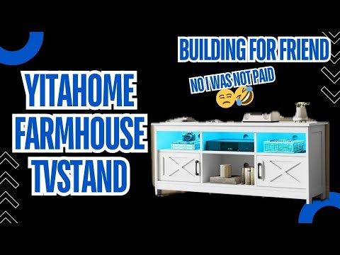 YITAHOME Farmhouse TV Stand with Power Outlet