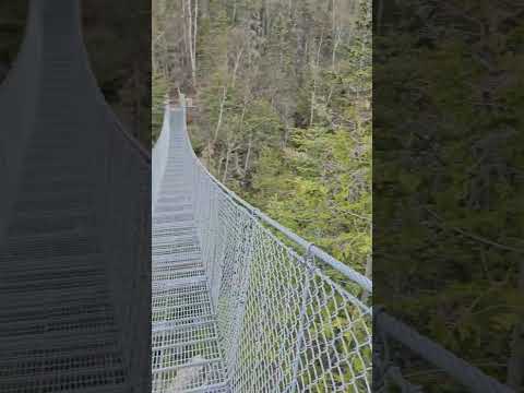 Epic bridge crossing on the Pukaskwa Coastal Trail!