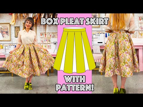 How To Sew A Box Pleat Skirt With Skirt Pattern!