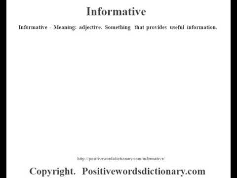 Informative definition | Informative meaning
