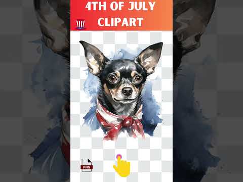 FREE 4th of July Watercolor Dog Clipart #4thofjuly #clipart