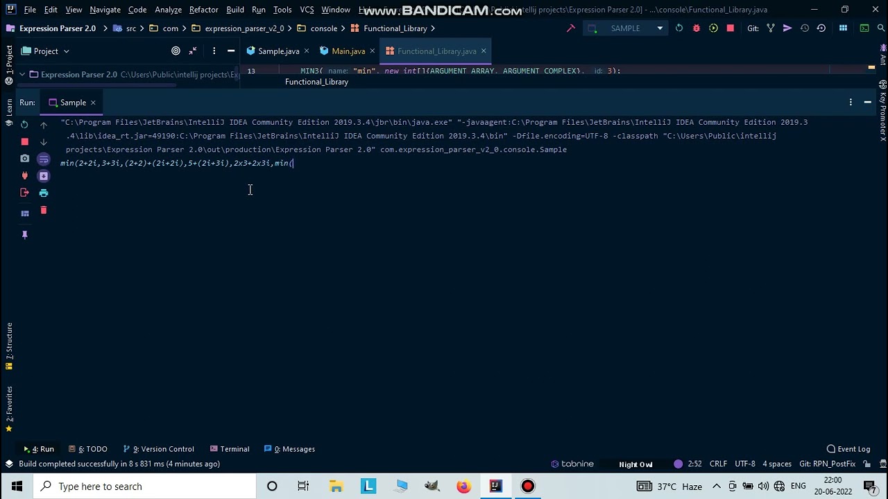 complex expression parser in Java