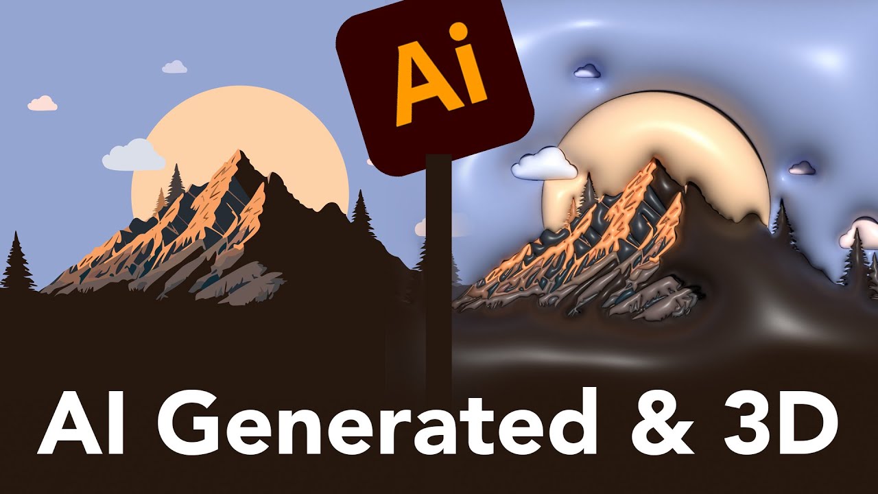 AI Generated vector graphics & 3D - Illustrator tutorial