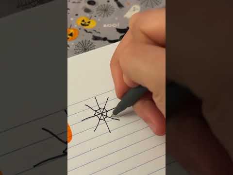 How to Draw:Spiderweb 🕸️#howto #lettering #calligraphy #howtodraw #spiderweb #halloween #easydraw