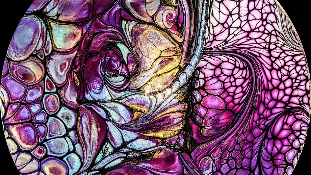 (127) 'Priya' ~ Stunning Bloom Swipe - Acrylic Fluid Art Swipe Technique