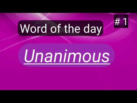 Unanimous | Word of the day | #1