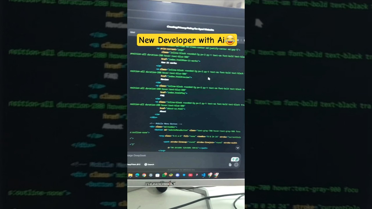New Developer with Ai 😂 #coding #htmltutorial #javascript #htmlfullcourse #python #css #programming