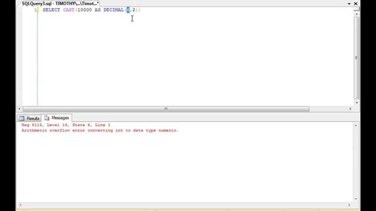 TSQL: Arithmetic overflow error converting int to data type numeric.
