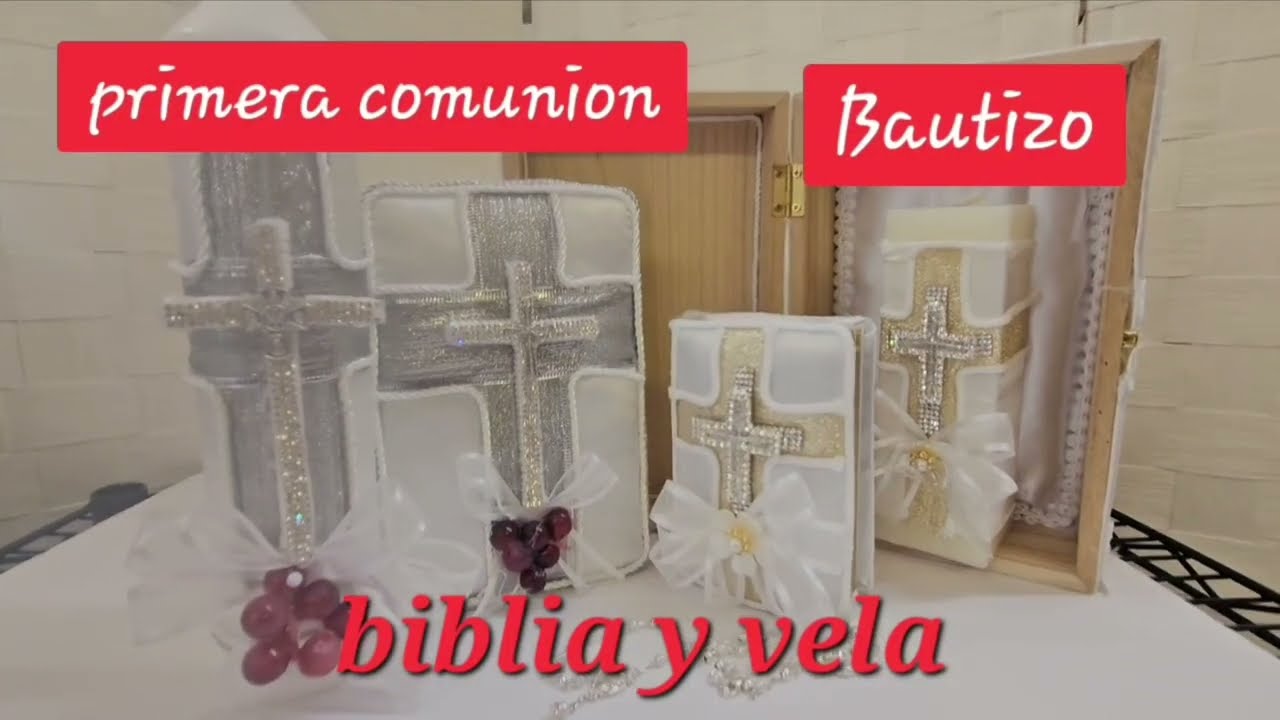 Biblia y vela, Primera comunión y Bautizo
