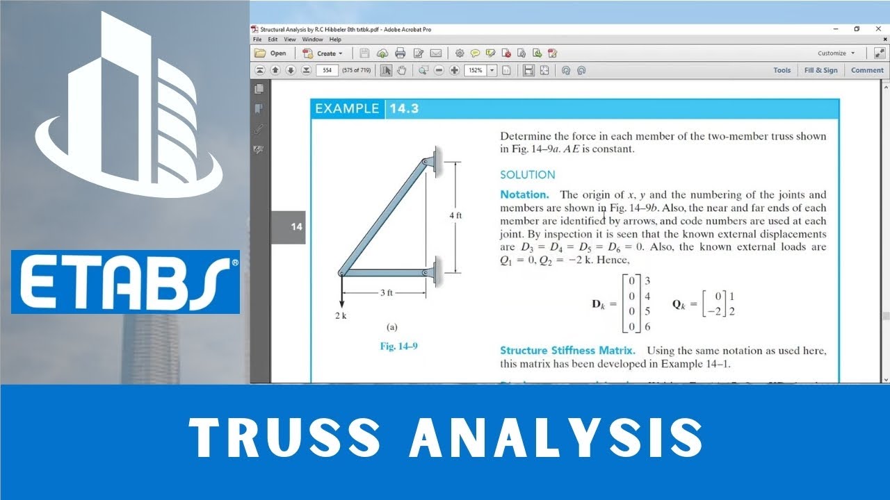 CSI ETABS - 14 - Truss Analysis (Example 14.3), book Structural Analysis by R.C Hibbeler | part 2