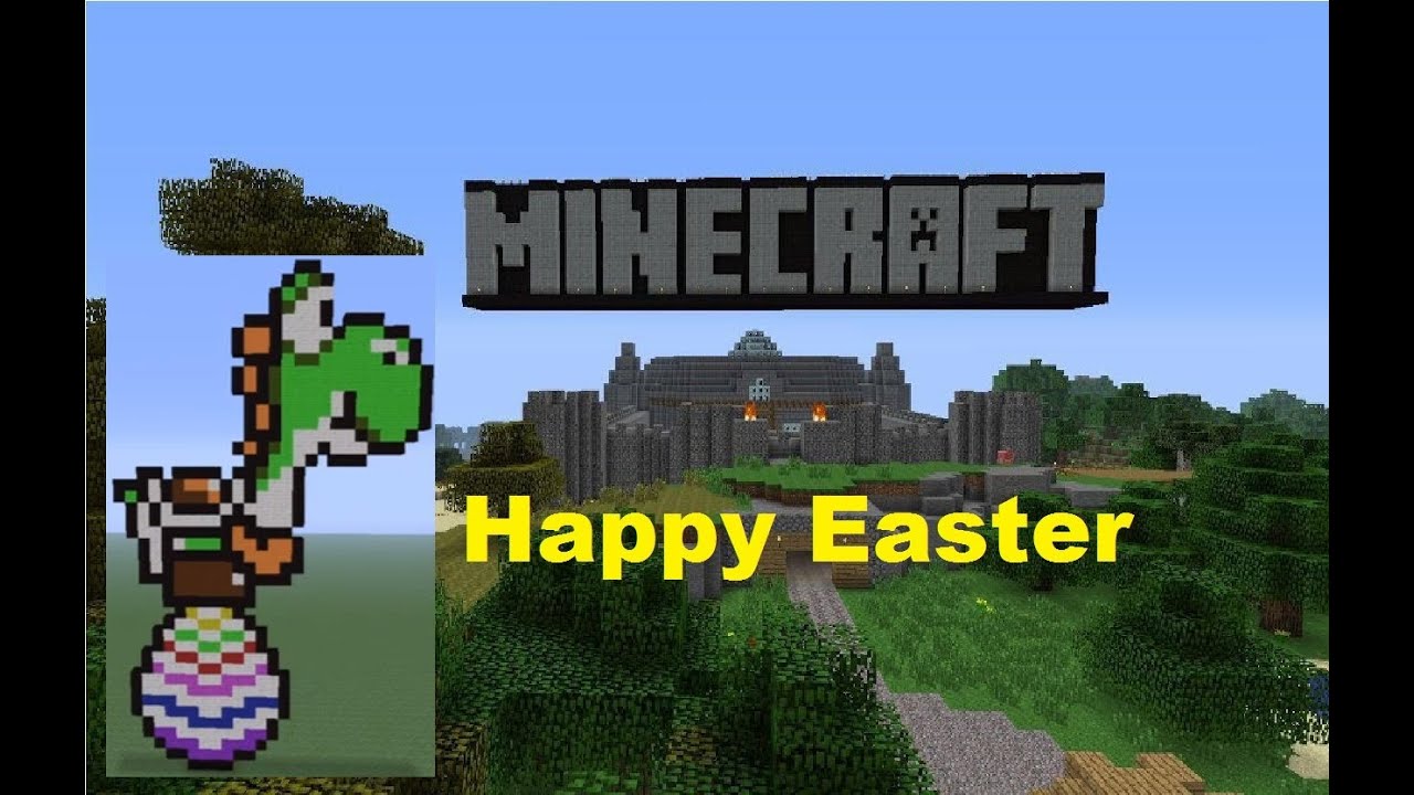 Minecraft Pixel Art: Yoshi Lays An Easter Egg