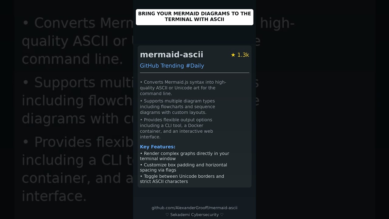 GitHub Trending Repositories: AlexanderGrooff/mermaid-ascii 🇬🇧