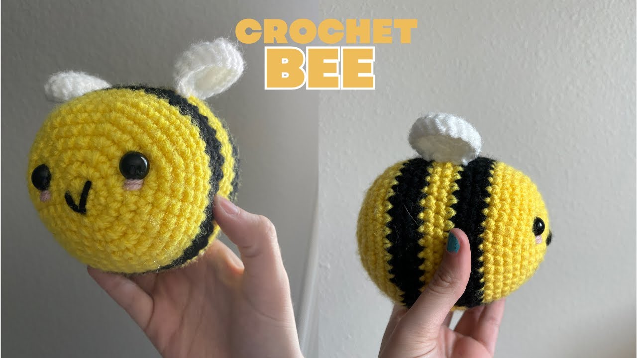 Crochet Bee Tutorial for Beginners, First Crochet Project Step by Step Tutorial