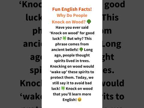 Why Do We Say ‘Knock on Wood’? 🍀 Learn English Idioms! #learnenglish #englishlearning