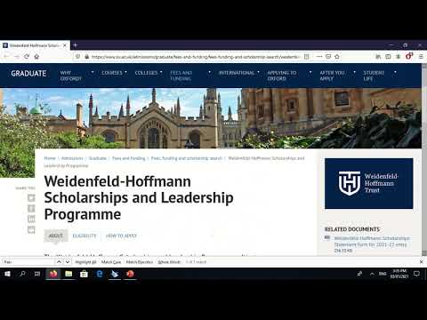 Weidenfeld Hoffmann Scholaships and Leadership pogram