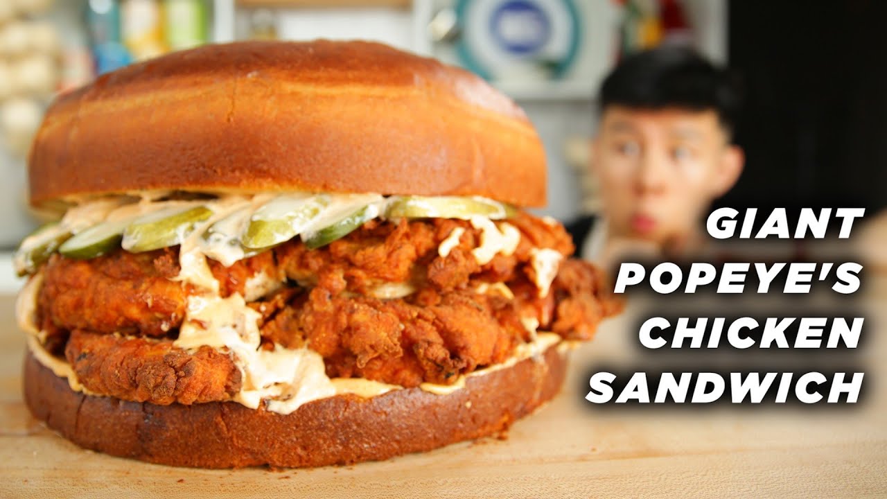 I Made A Giant Popeye's Chicken Sandwich