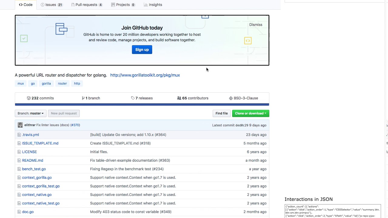 Recording a Memento Trace for GitHub