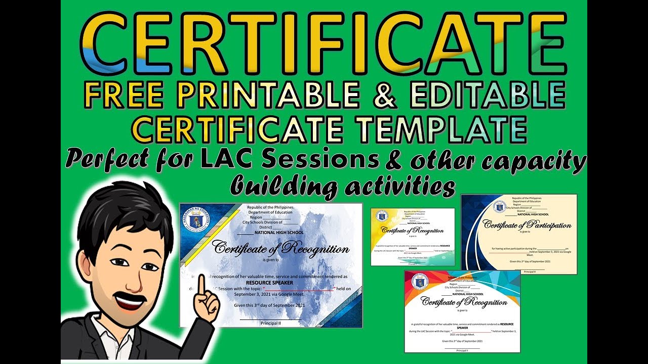 FREE CERTIFICATE || EDITABLE AND PRINTABLE TEMPLATE || BATCH 2