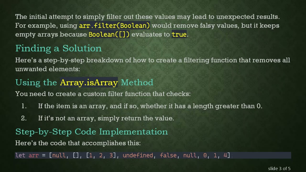How to Remove Empty Elements from an Array in JavaScript, Including false, null, and undefined