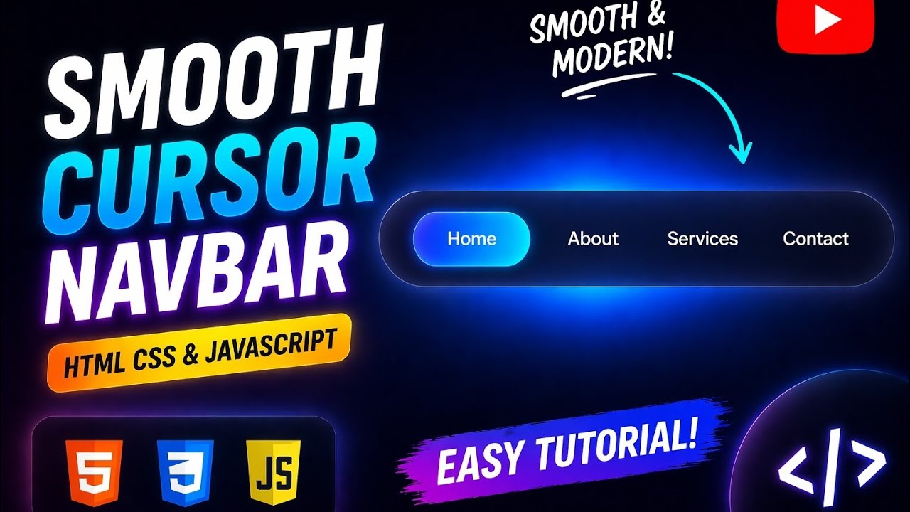 Smooth & Modern Navbar Animation 🔥 | HTML CSS JavaScript Tutorial