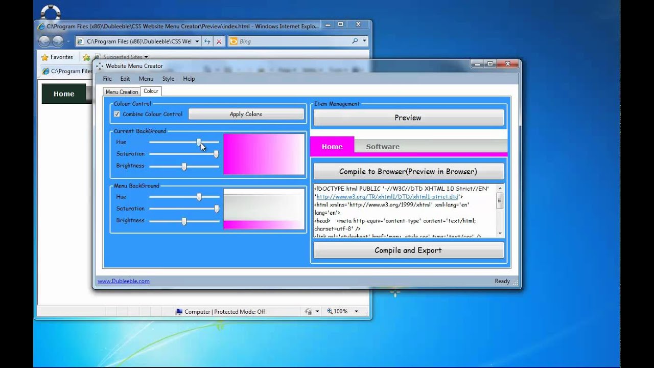 Dubleeble's CSS menu maker