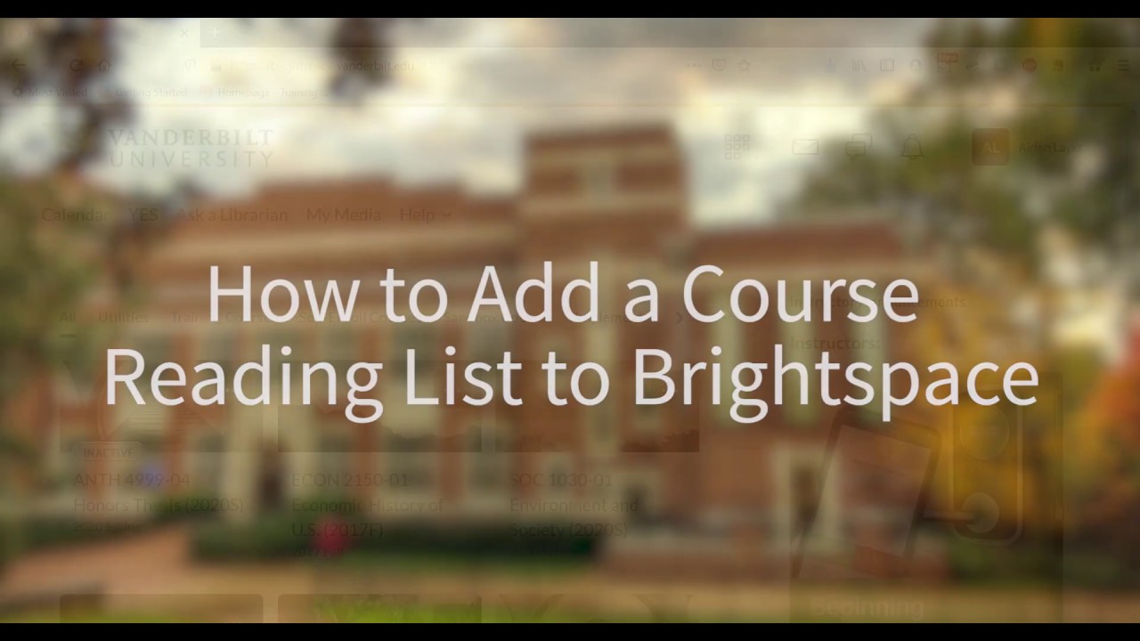 How to Add a Course Reading List to Brightspace