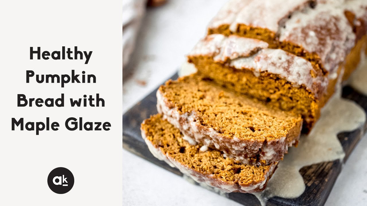 Healthy Pumpkin Bread with Maple Glaze