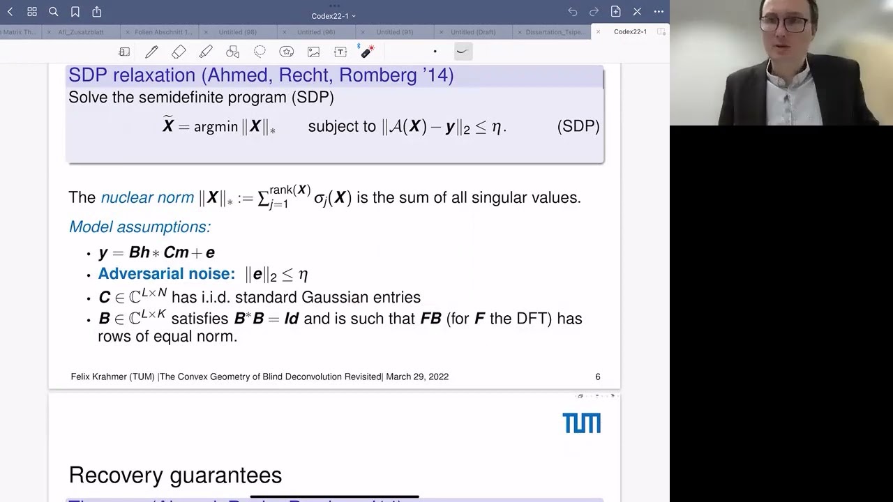Felix Krahmer, The convex geometry of blind deconvolution revisited, 2022.03.29
