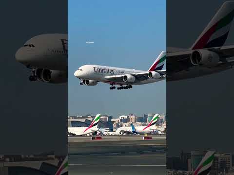 Emirates Airline landing 🛬 Dxb airport #landing #dxb #support #shortvideo #emirates #airline #sky