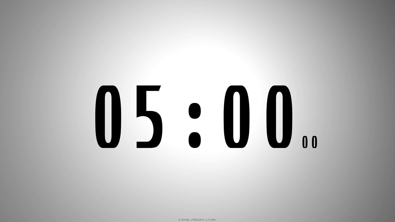 5 minutes COUNTDOWN TIMER with voice announcement every minute