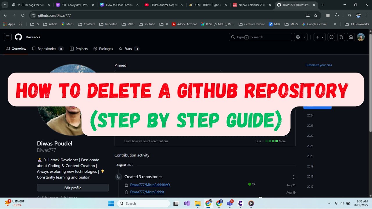 How to Delete a GitHub Repository (Step by Step Guide)