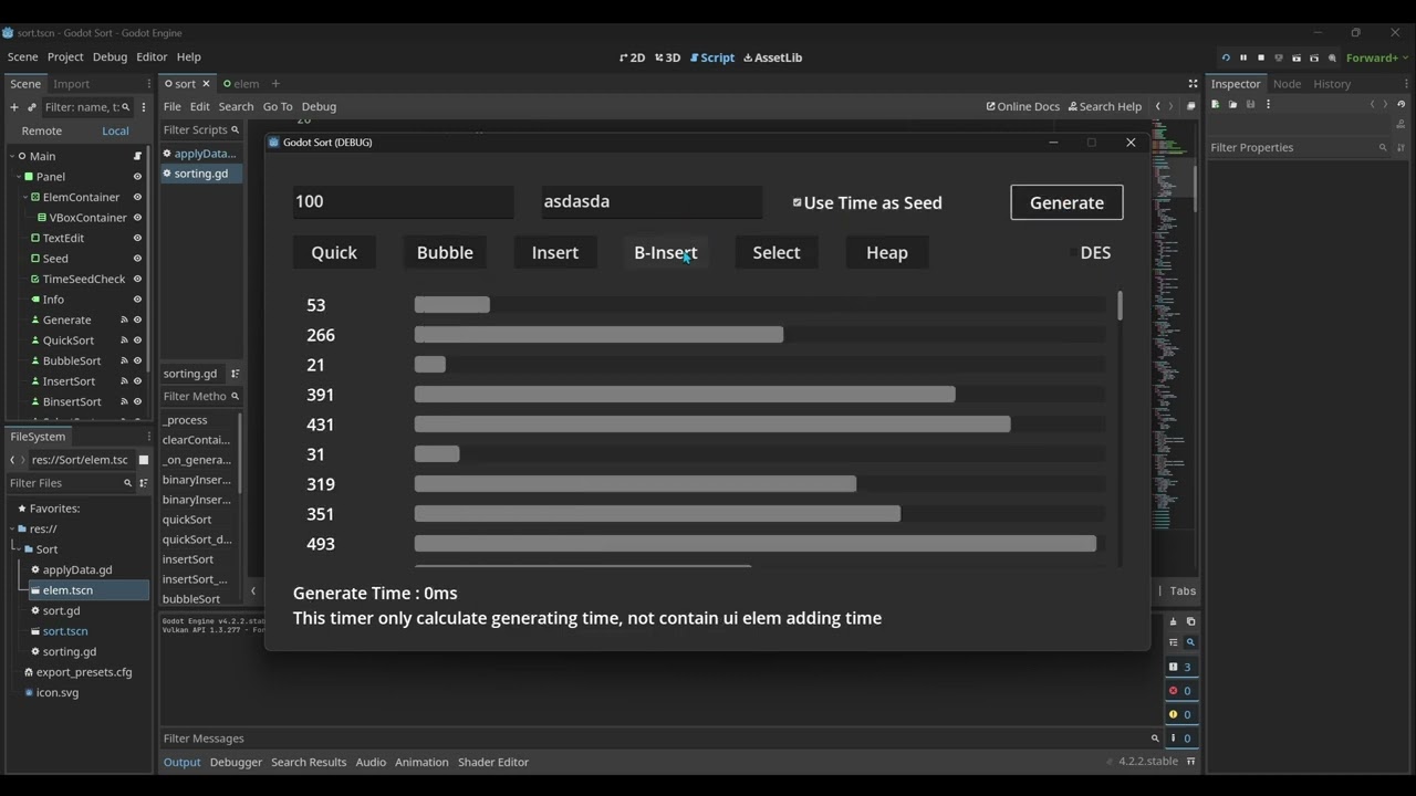 Godot Array Sorting Algorithm [Link in description]