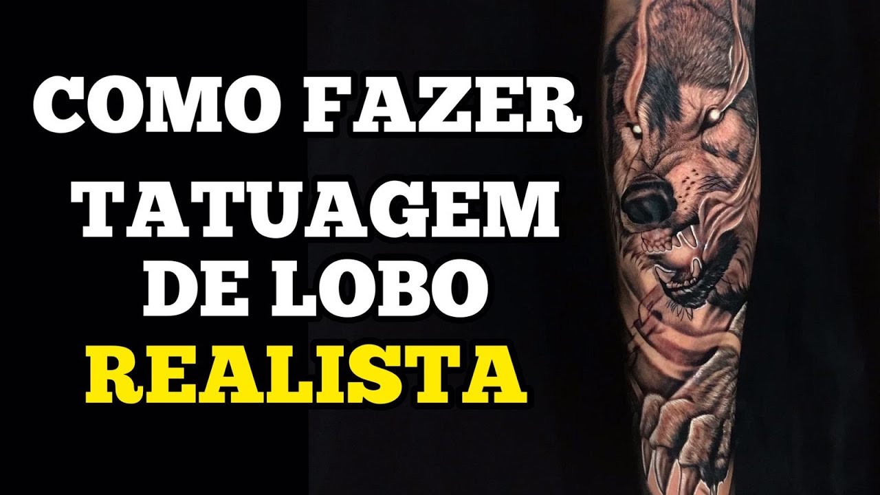 COMO FAZER TATUAGEM DE LOBO REALISTA / WOLF REALISTIC TATTOO #realistictattoo #wolftattoo