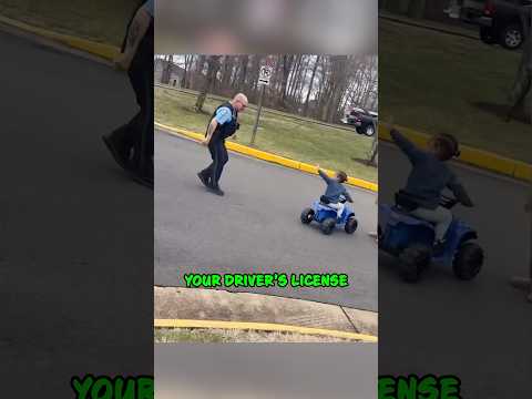 Cop Asks Toddler for a License, His Response Has Everyone Laughing! 🚔😂 #shorts