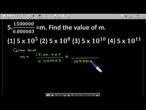 5. 1500000/0.000003 =m. Find the value of m.