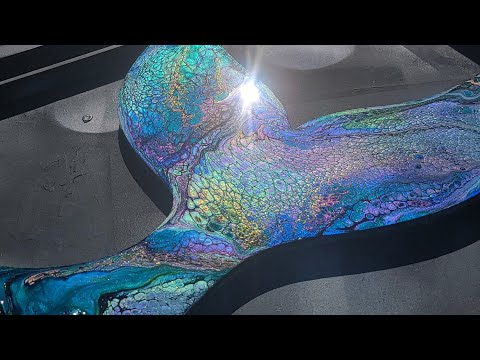 A Real Mermaid Swipe! 🧜♀️ STUNNING Black Opal Effects! Next Level Acrylic Pouring!