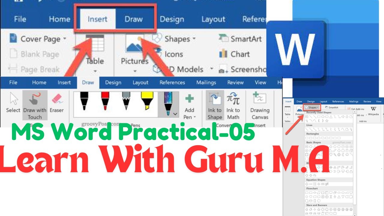 MS Word Practical-5 । How to Find Keyboard Shortcut Keys in MS Word ।  Learn With Guru M . A