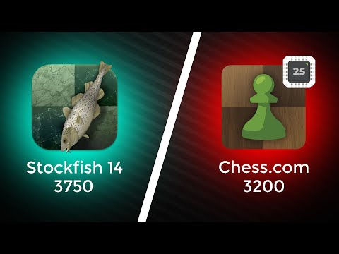 Stockfish 14 vs Chess.com [Maximum (3200) Level 25]