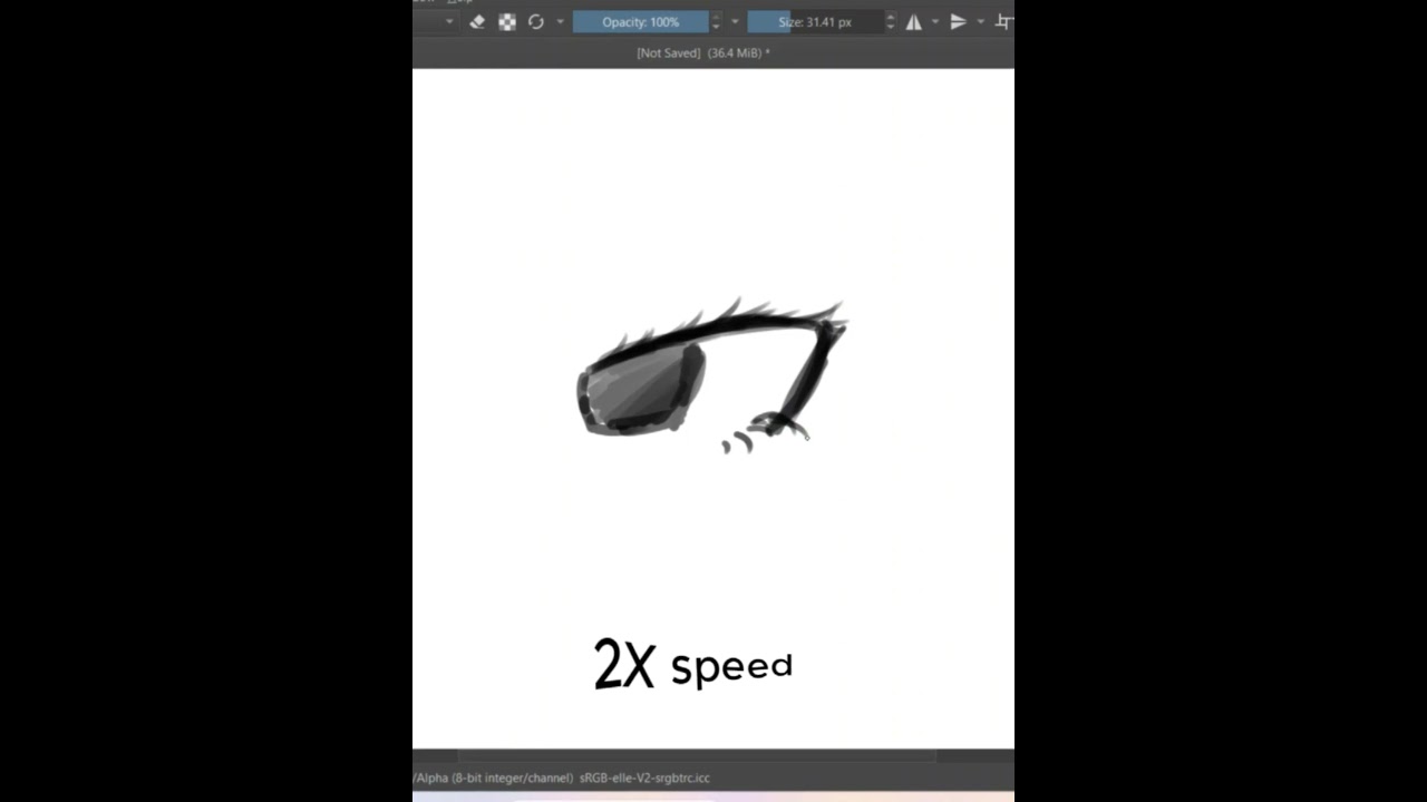 how to draw a cartoon eye #krita #anime #simple drawing
