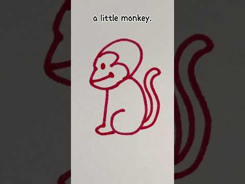 How to draw 3 to a little monkey step by step for kids #kids #stepbystep #easydrawing #howtodraw