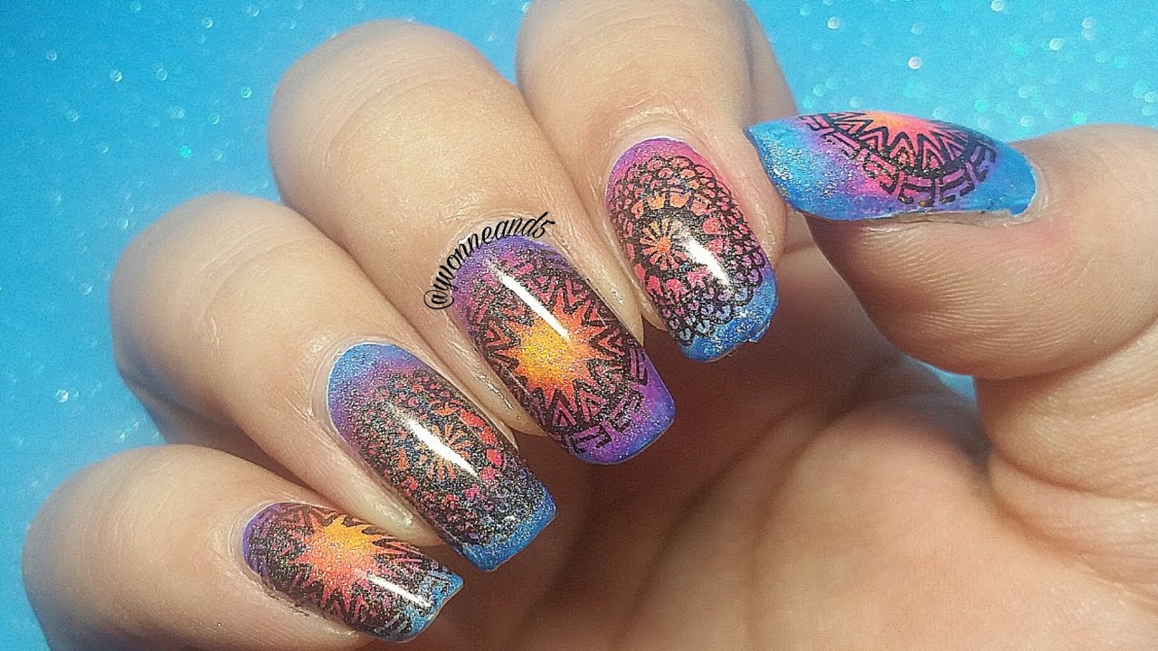 Radial Gradient and Mandala Stamping
