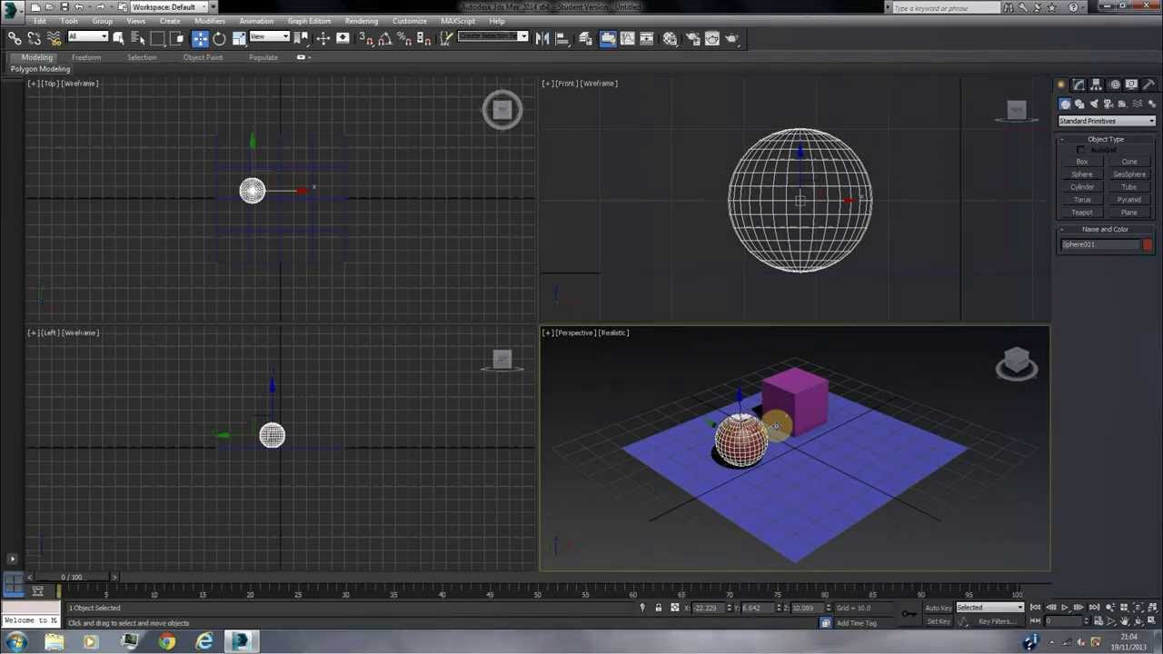 3DS Max Tutorial : My First Scene Part 1. Creating Objects