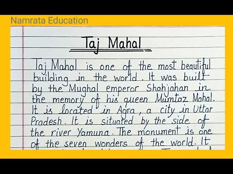 Short paragraph on Taj Mahal in English/short note on Taj Mahal
