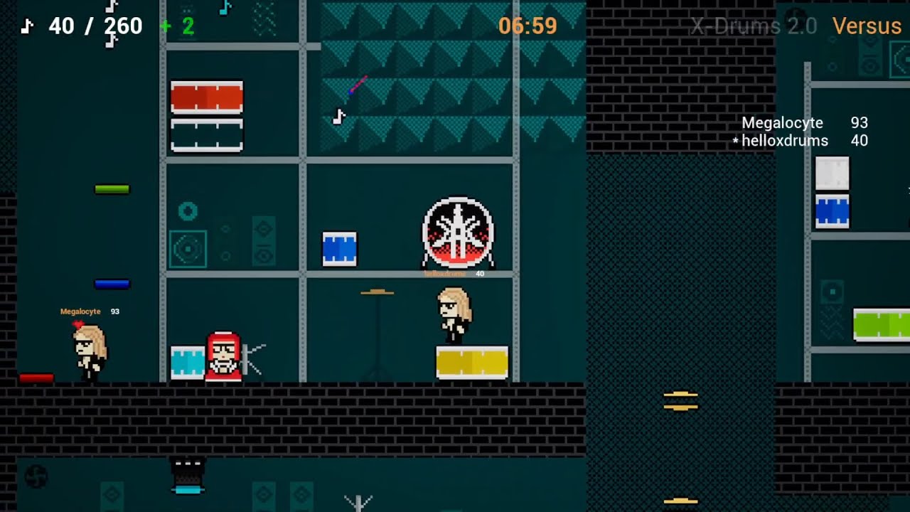 X-Drums 2.0 | Multiplayer Platformer | Indie Games | Piano Keys Update | Multiplayer Versus Co-op