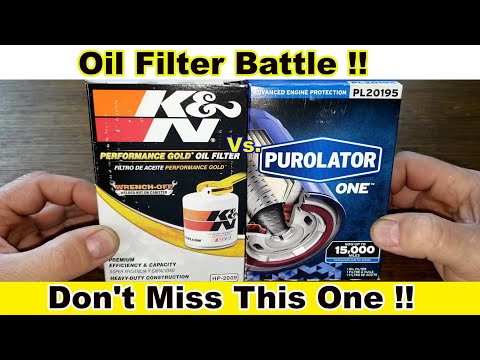 K&N HP2009 Oil Filter Cut Open vs. Purolator One PL20195 Oil Filter Cut Open