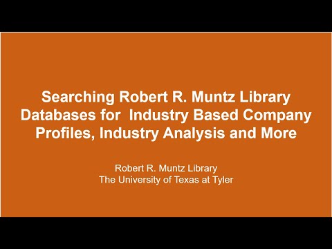 Searching for Industry Reports and Company Profiles
