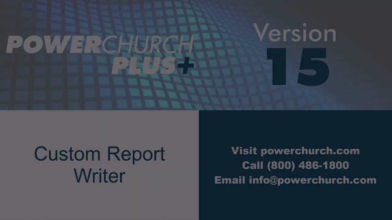 Version 15 - Custom Reports