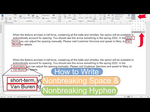How To Make Non-Breaking Space and Hyphen in MS Word