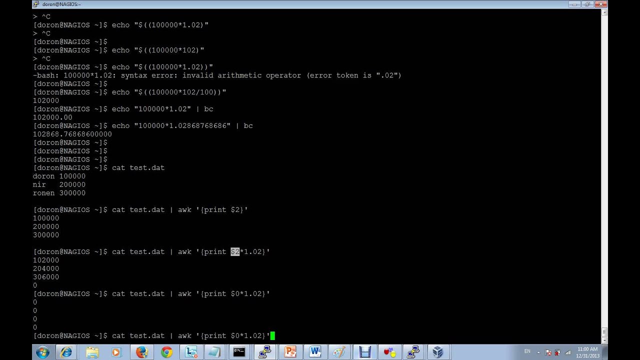 Linux Scripting   one liner awk